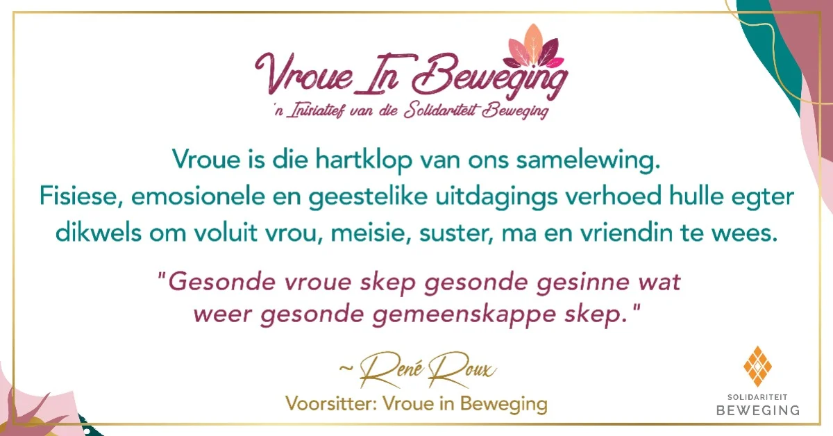 #VroueInBeweging bemagtig vroue in Suid-Afrika - Solidariteit